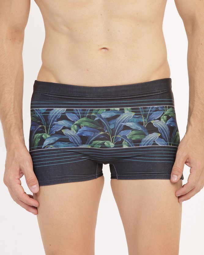 Sunga Box Mash 300 Estampa Folhagens Preto | Guaili | Roupas de Praia ...