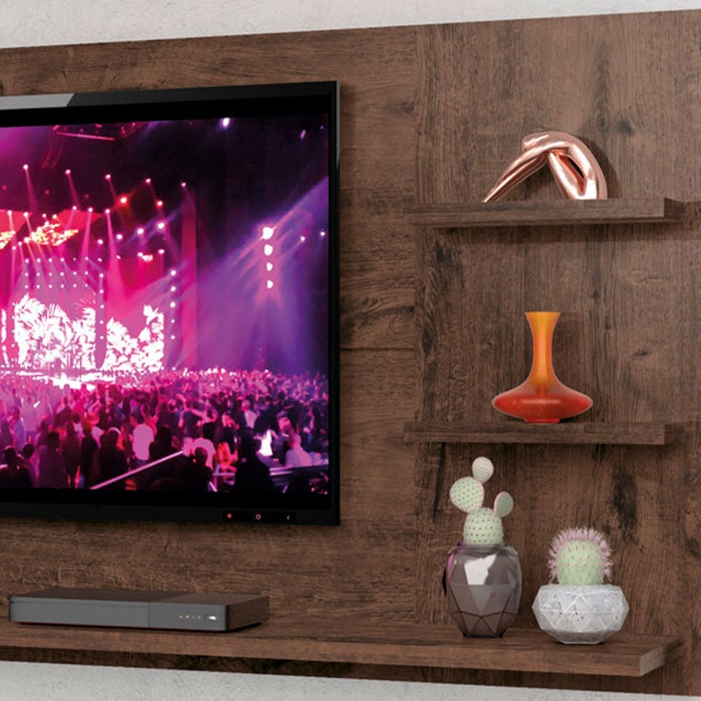 Painel Para TV de Até 49 Polegadas Em MDP New Clean Zanzini Jacarandá ...