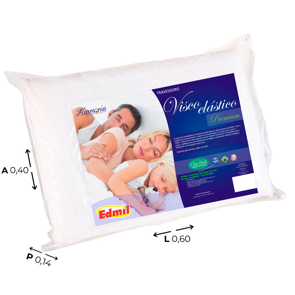 Travesseiro Nasa Premium GI 60cm x 40cm | Lojas Edmil