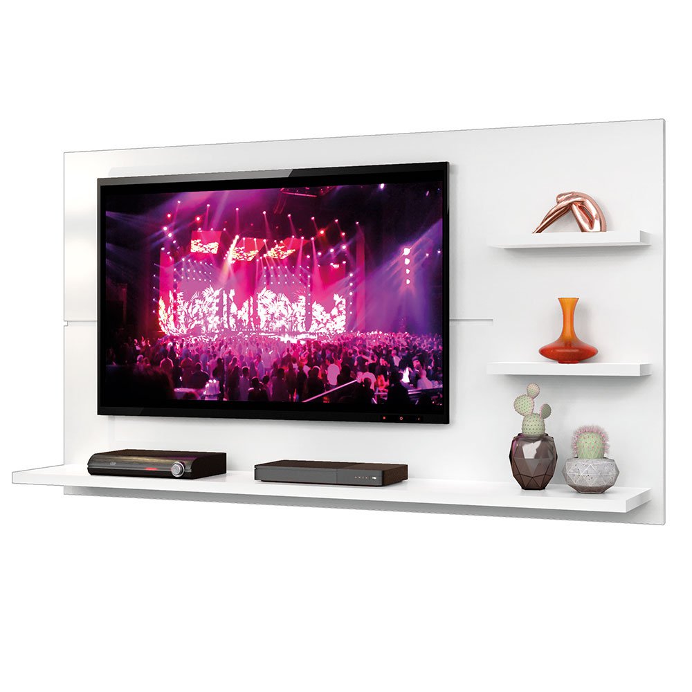 Painel Para TV de Até 49 Polegadas Em MDP New Clean Zanzini Branco ...