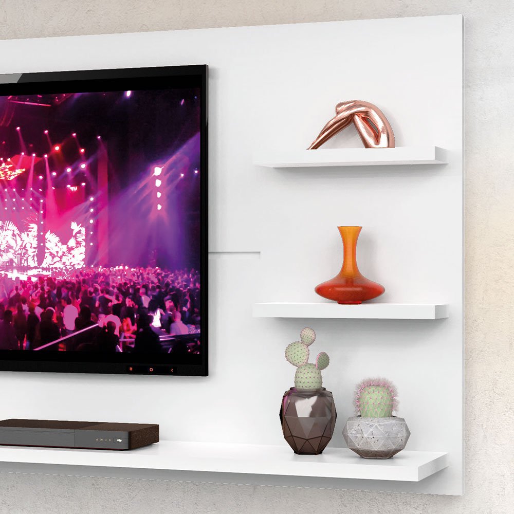 Painel Para TV de Até 49 Polegadas Em MDP New Clean Zanzini Branco ...