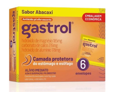 Gastrol Pó Efervescente Abacaxi Com 6 Sachês De 5G