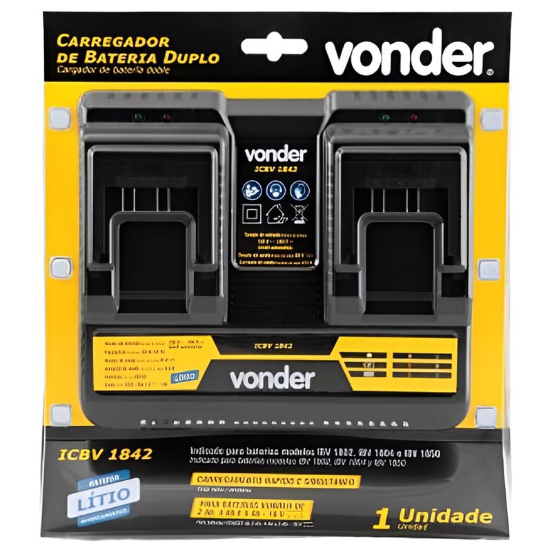 Carregador Bateria 18v Duplo Rápido Icbv 1842 Vonder | Pires Martins