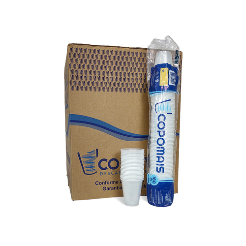 Copo Descartável Translúcido 180ml Copomais - 2.500 unidades | Plast Rib Embalagens