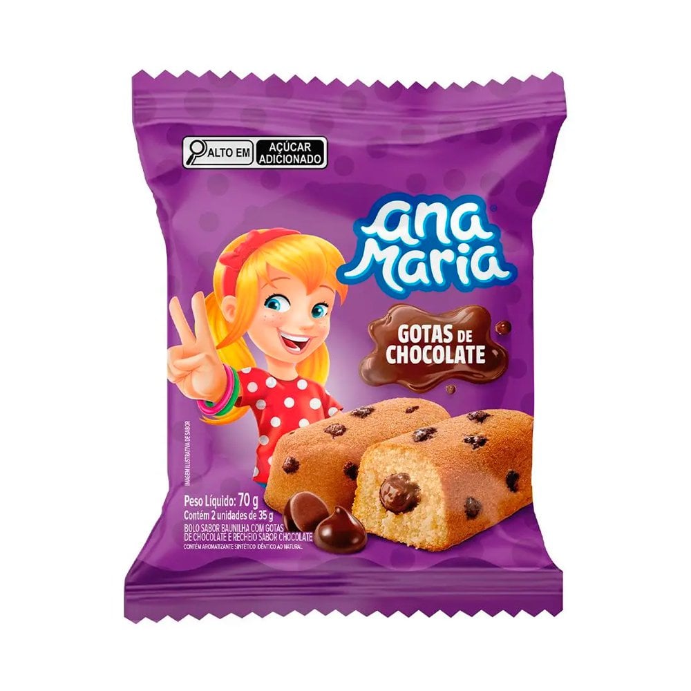 Bolinho Ana Maria Gotas de Chocolate 70g | Supermercados Pague Menos