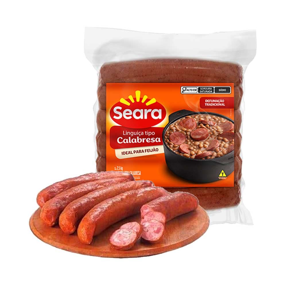 Linguiça Calabresa Defumada Seara 500g | Supermercados Pague Menos
