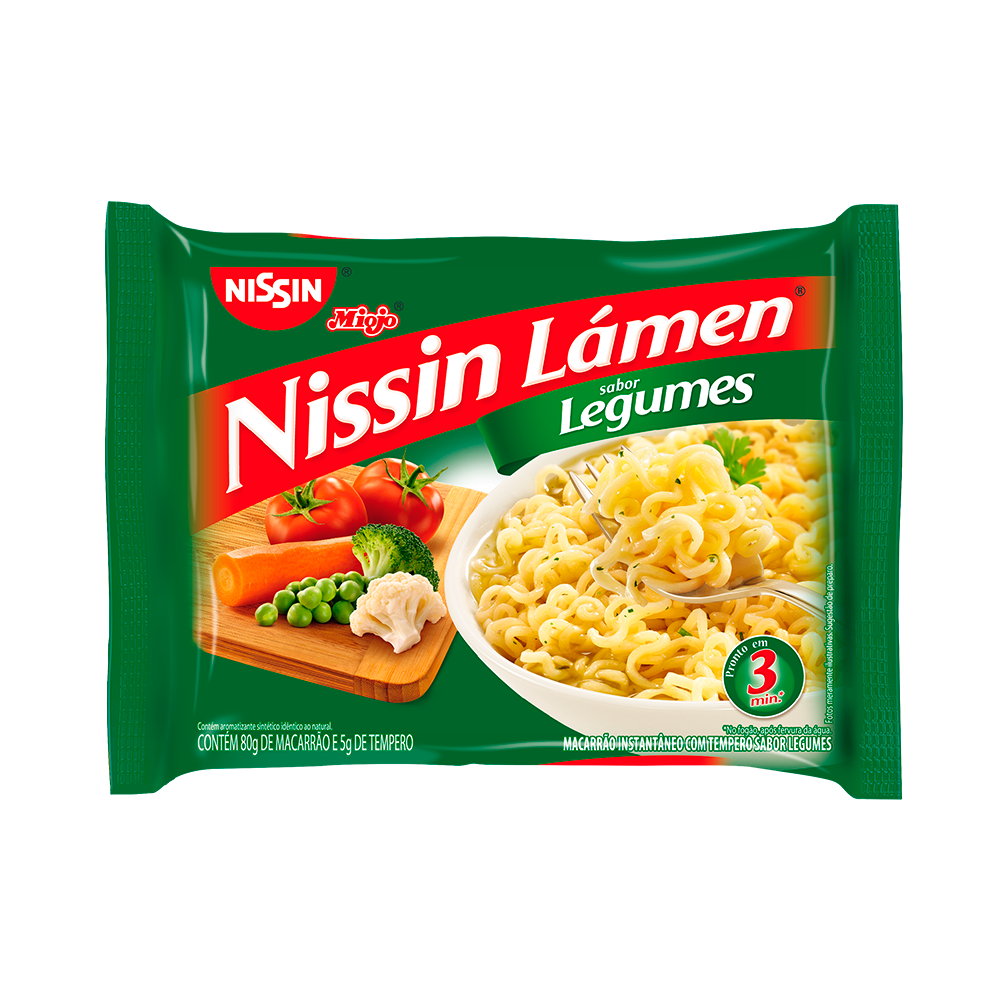 Macarrão Instantâneo Legumes Nissin Miojo Lámen 85g | Supermercados Pague Menos