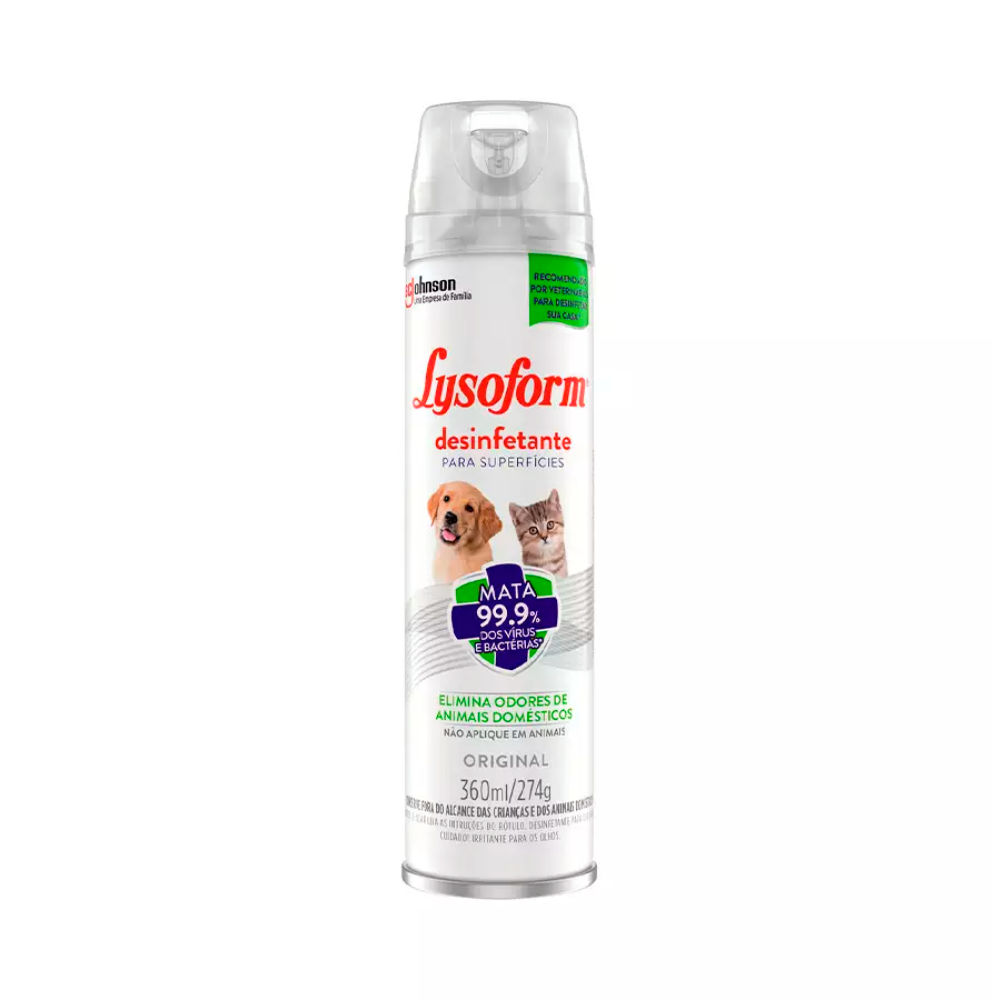Desinfetante Lysoform Pets Aero Original 360ml | Supermercados Pague Menos