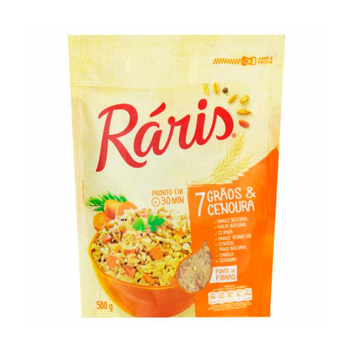 Arroz Integral Raris 7 Grãos & Cenoura 500g | Supermercados Pague Menos