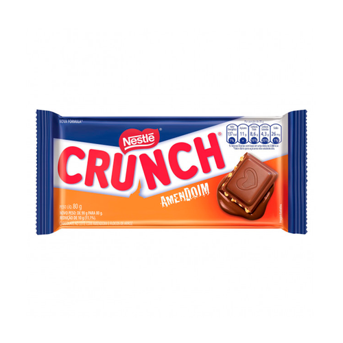 Chocolate Nestlé Crunch Amendoim 80g | Supermercados Pague Menos