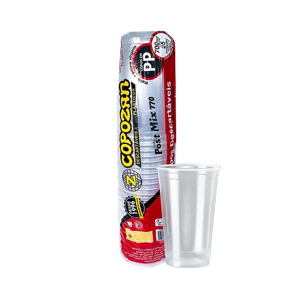 Copo Descartável Transparente Copozan 550ml PP | Supermercados Pague Menos Copo Descartável Transparente Copozan 550ml PP | Supermercados Pague Menos