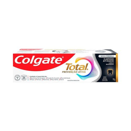 Creme Dental Colgate Total Carvão Ativado 90g | Supermercados Pague Menos