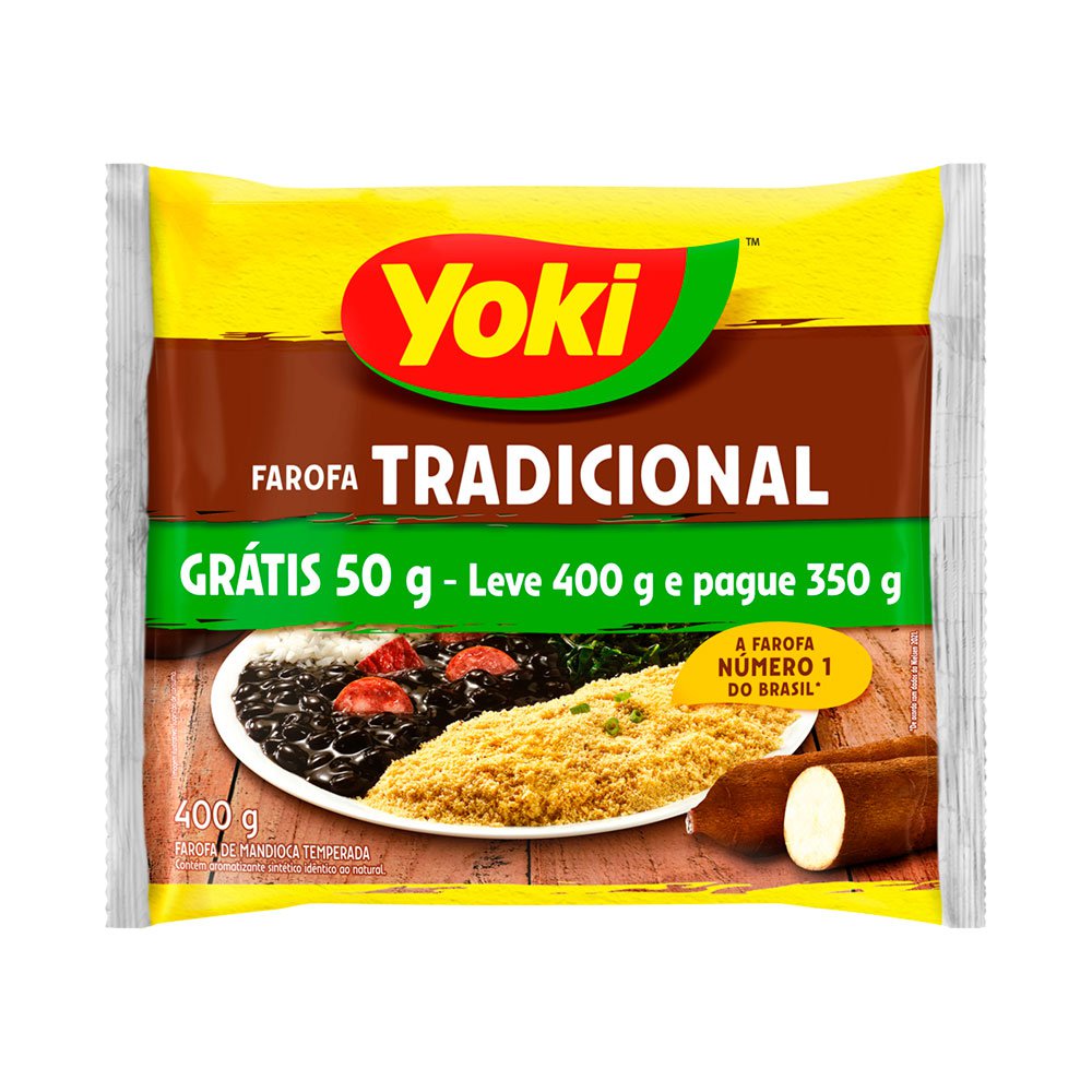Farofa de Mandioca Yoki Tradicional Promocional 500g | Supermercados ...