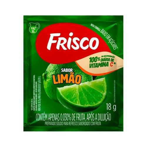 Suco Em Pó Frisco Limão 18g | Supermercados Pague Menos