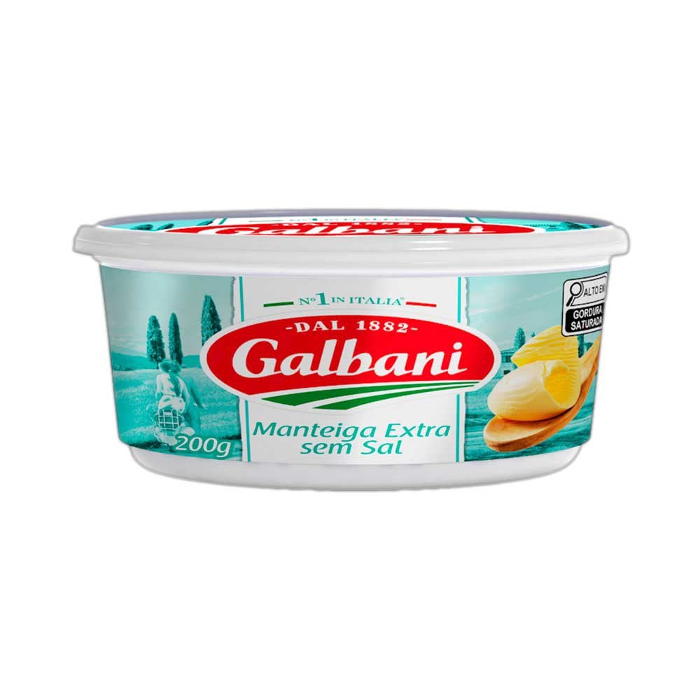 Manteiga Galbani Extra Sem Sal 200g | Supermercados Pague Menos Manteiga Galbani Extra Sem Sal 200g | Supermercados Pague Menos