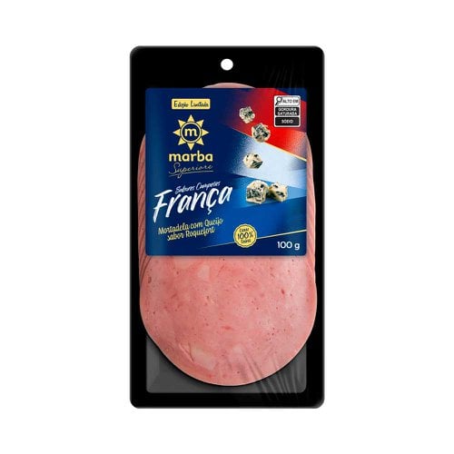 Mortadela Marba Com Queijo Roquefort Fatiada 100g | Supermercados Pague Menos