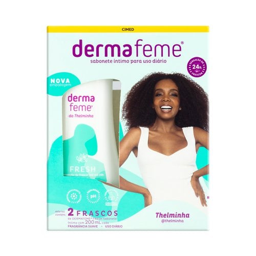 Pack Sabonete Íntimo Líquido Dermafeme Fresh 200ml Com 2 Unidades ...