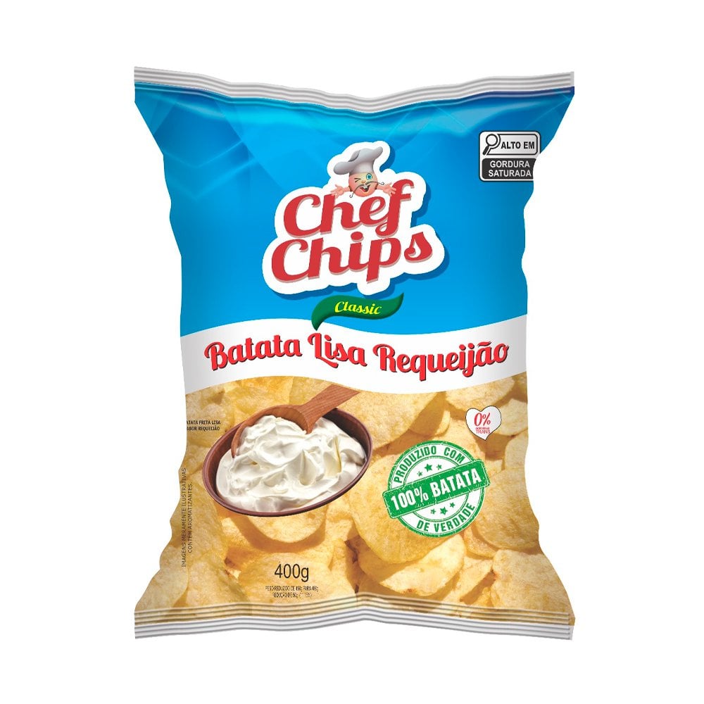 Salgadinho de Batata Chef Chips Requeijão 400g | Supermercados Pague Menos