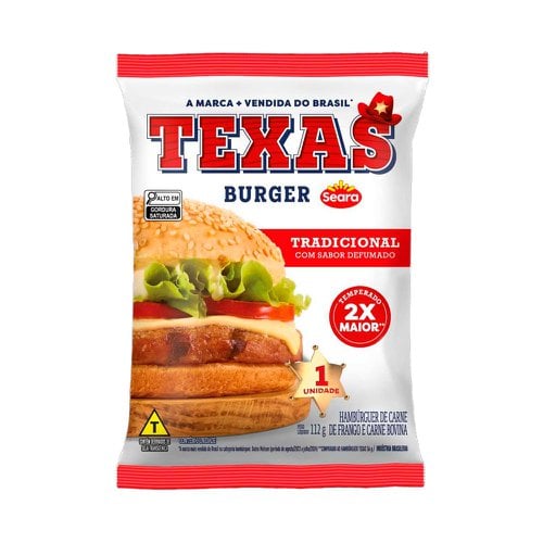 Hambúrguer Misto Texas Burger Tradicional 112g | Supermercados Pague Menos