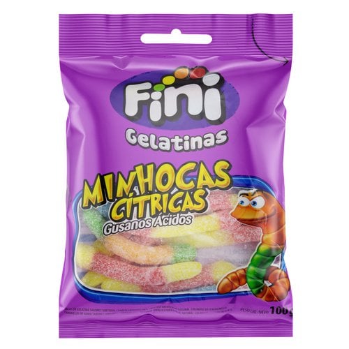 Bala de Gelatina Fini Minhocas Cítricas 90g | Trimais Bala de Gelatina Fini Minhocas Cítricas 90g | Trimais