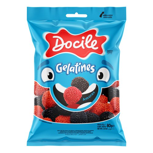 Bala Geletines Docile Amora 80G | Trimais