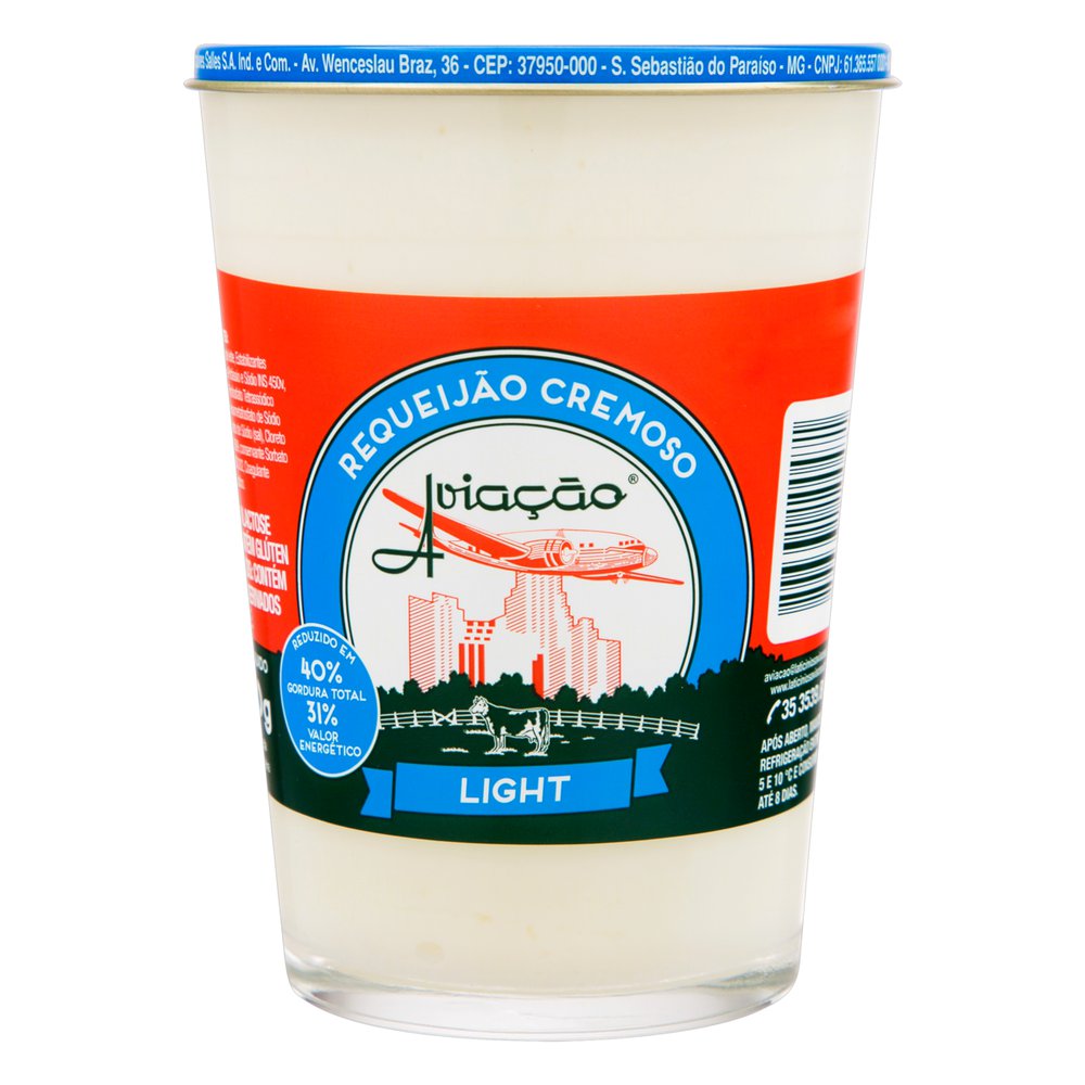Requeijão Cremoso Light Aviação Copo 250g | Trimais Requeijão Cremoso Light Aviação Copo 250g | Trimais