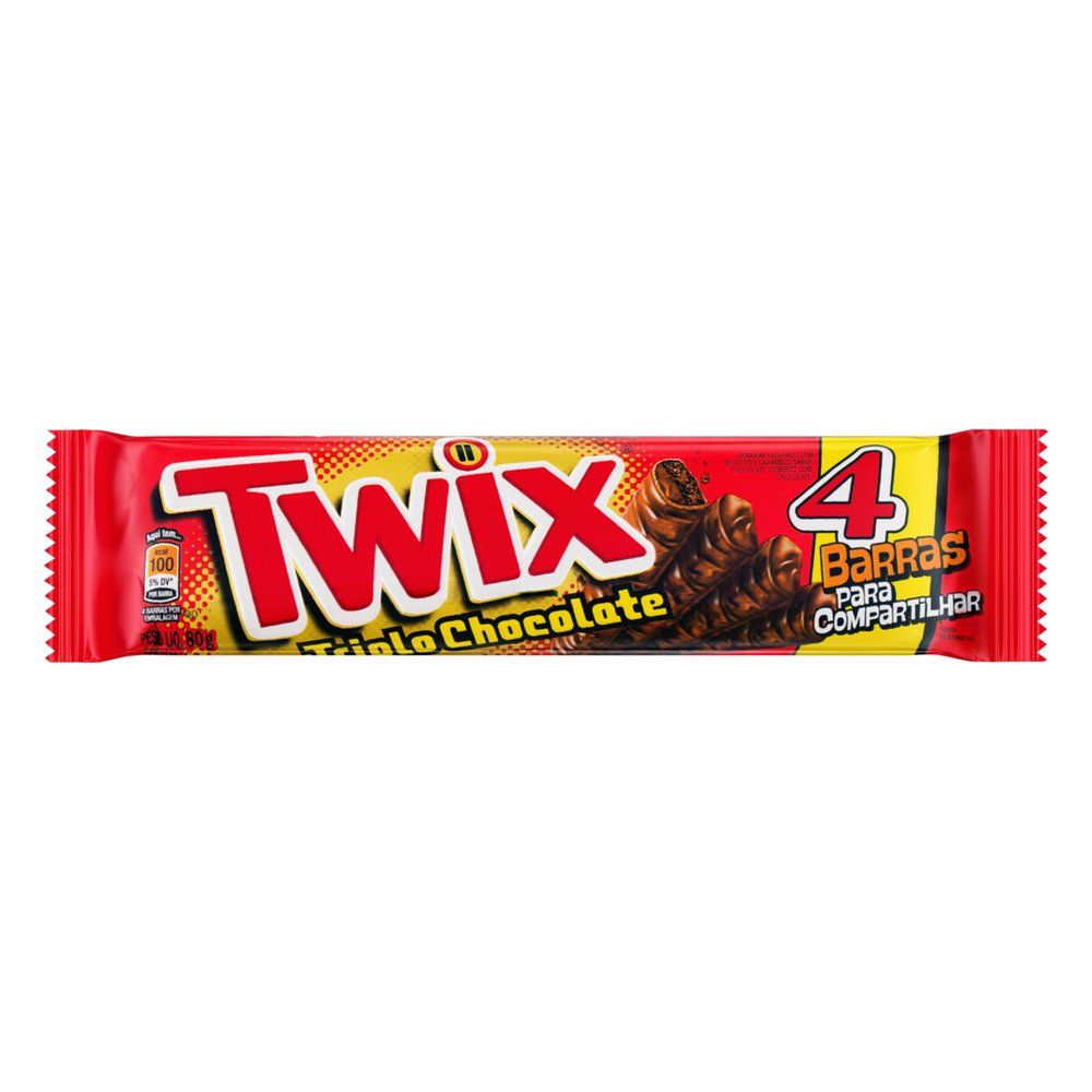 Bombom Triplo Chocolate Twix Pacote 80g 4 Unidades | Trimais