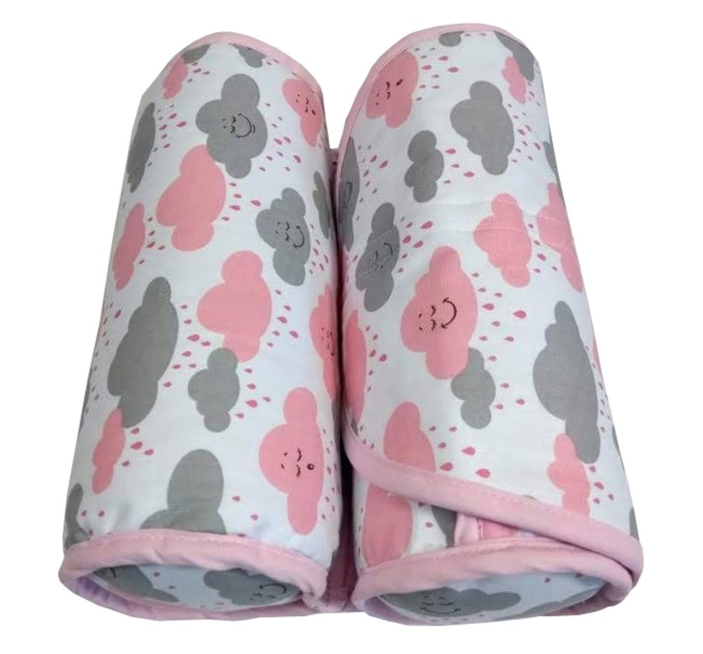 Rolinho Segura Bebê Para Recém Nascidos Nuvens Rosa